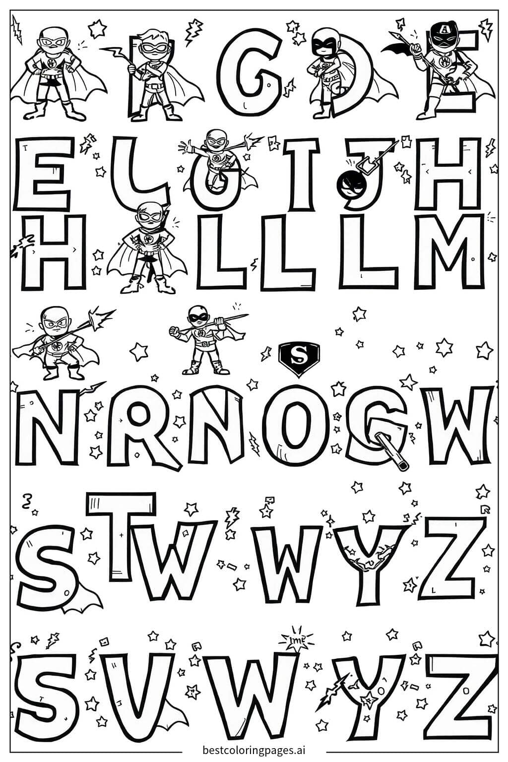 48 Alphabet Letters Coloring Pages (Free PDF & PNG Printable)