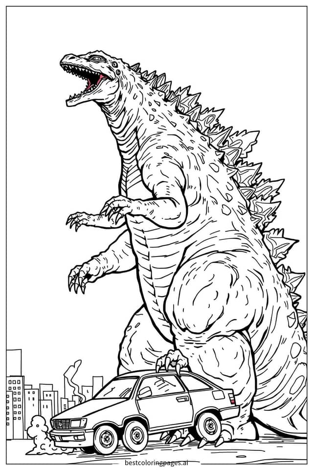 29枚のゴジラ のぬりえ（無料PDF・PNG印刷用ファイル）