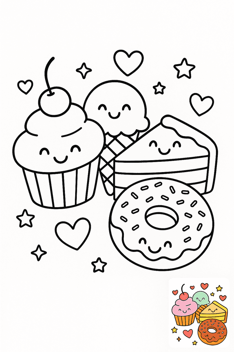 143 Food & Drink Coloring Pages (Free PDF & PNG Printables)
