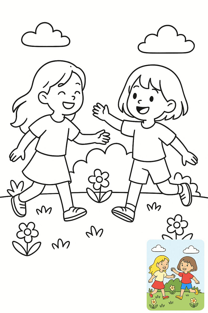 Anak-Anak Bermain di Taman Halaman Mewarnai - Gratis Cetak ...