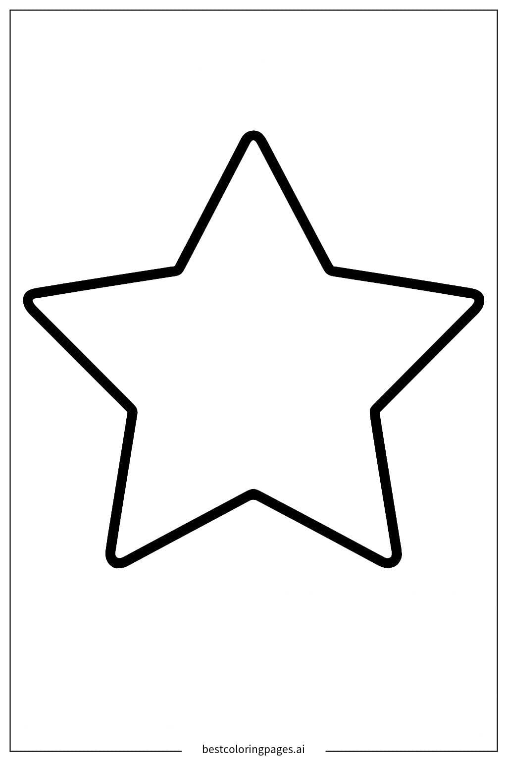 Simple Star Coloring Page Coloring Page - Free Printable ...
