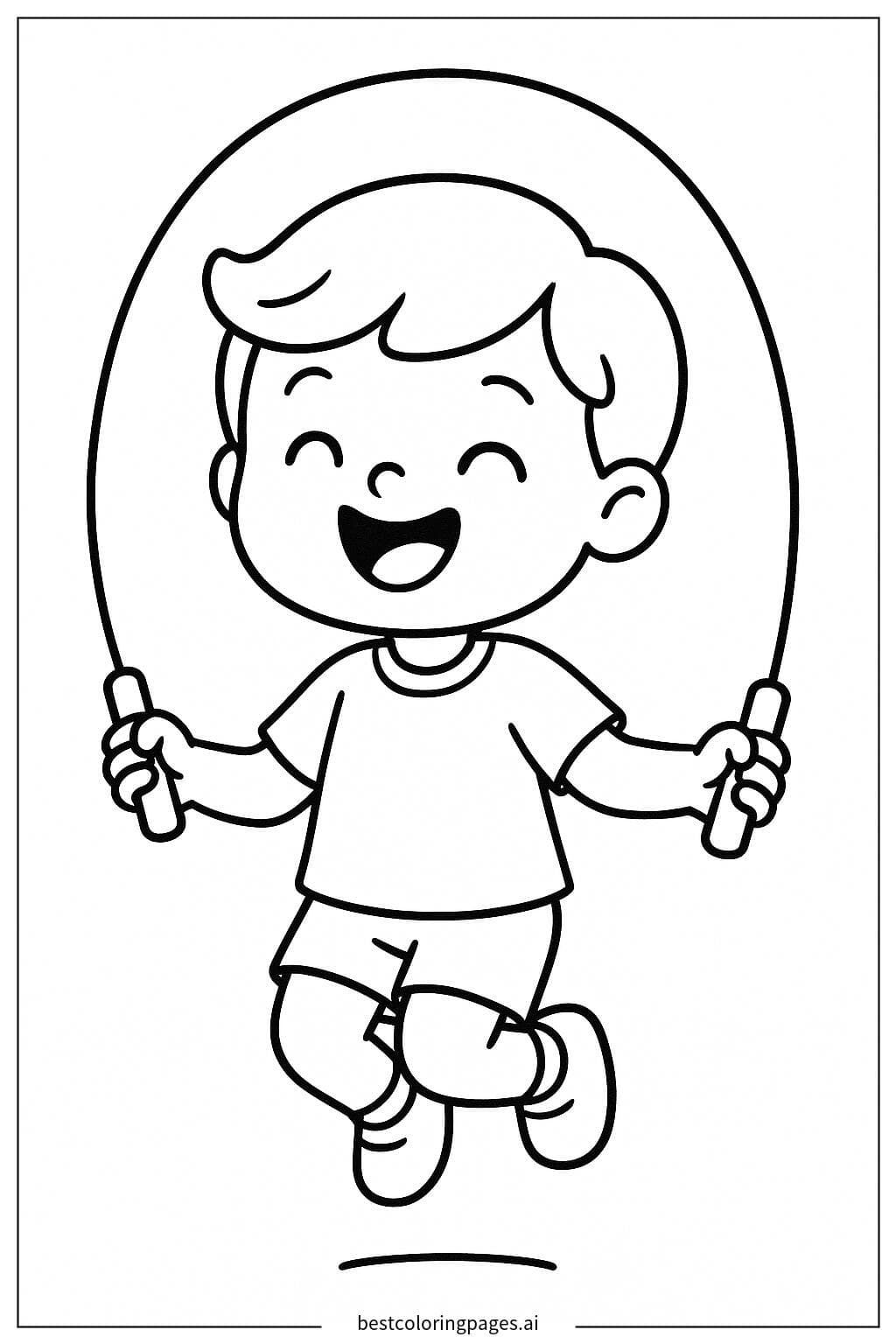 Child Jumping Rope Coloring Page - Free Printable | BestColoringPages AI