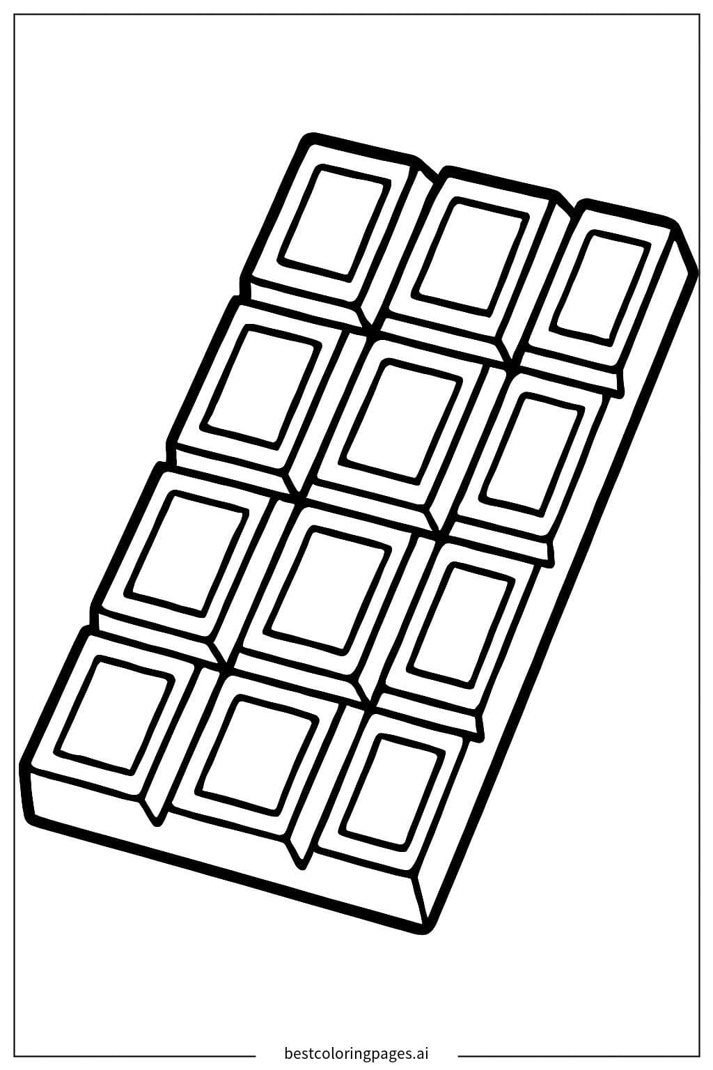 Delicious Chocolate Bar Coloring Page - Free Printable ...