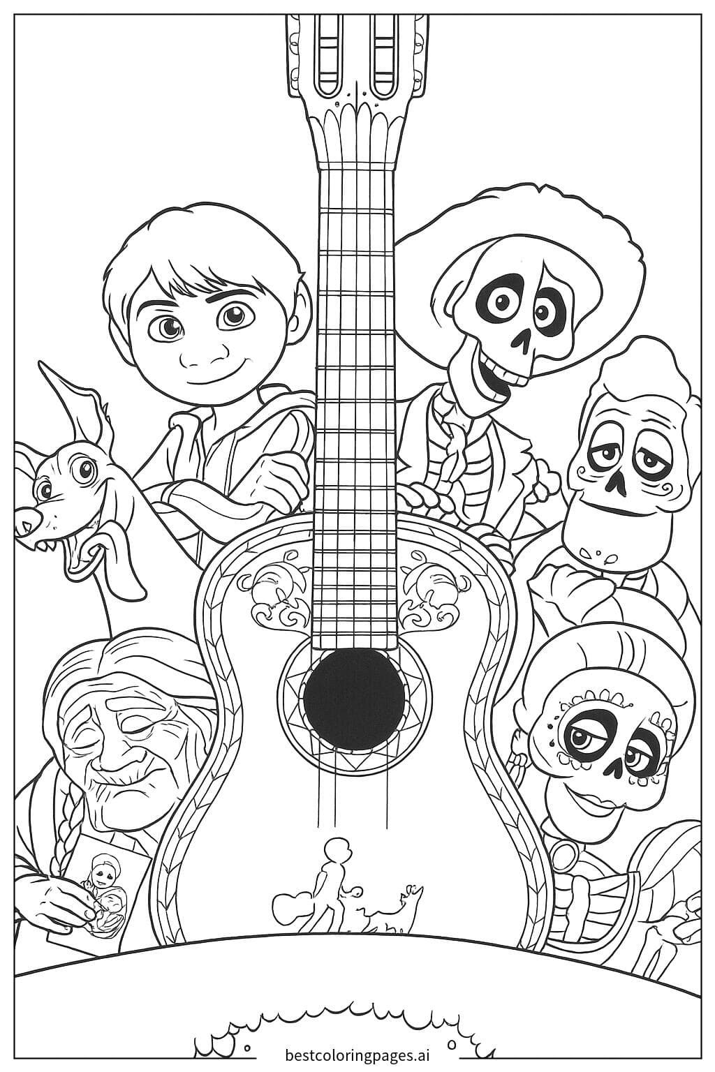 Personajes de la película Coco Dibujos para Colorear - Gratis ...