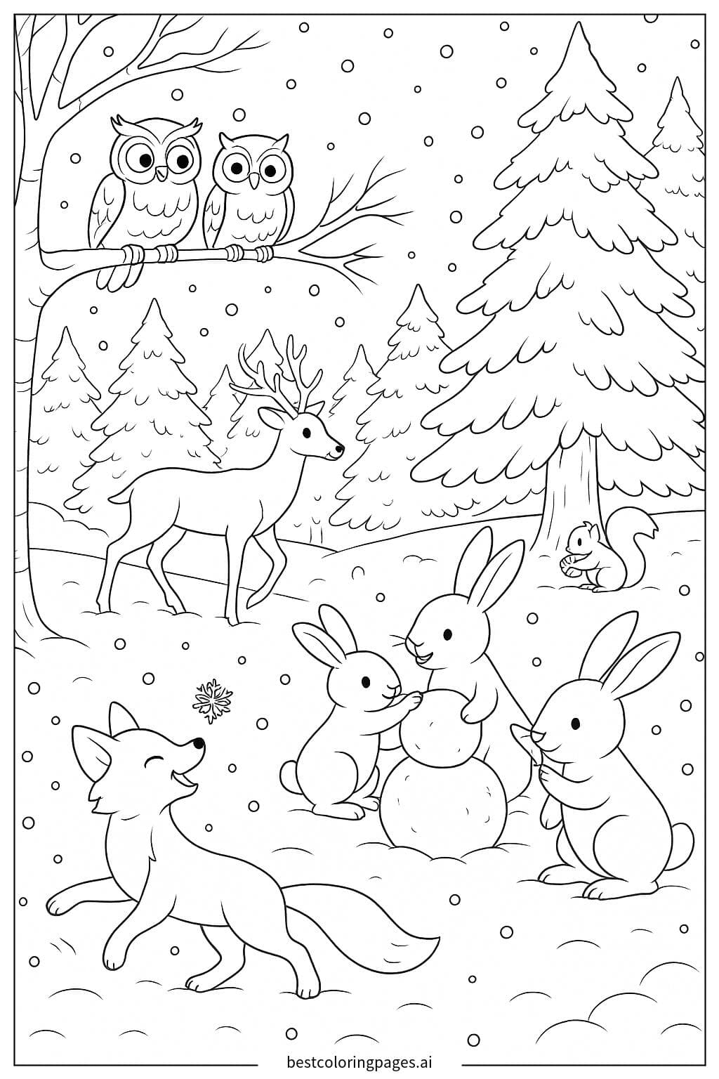 the snowy day coloring page