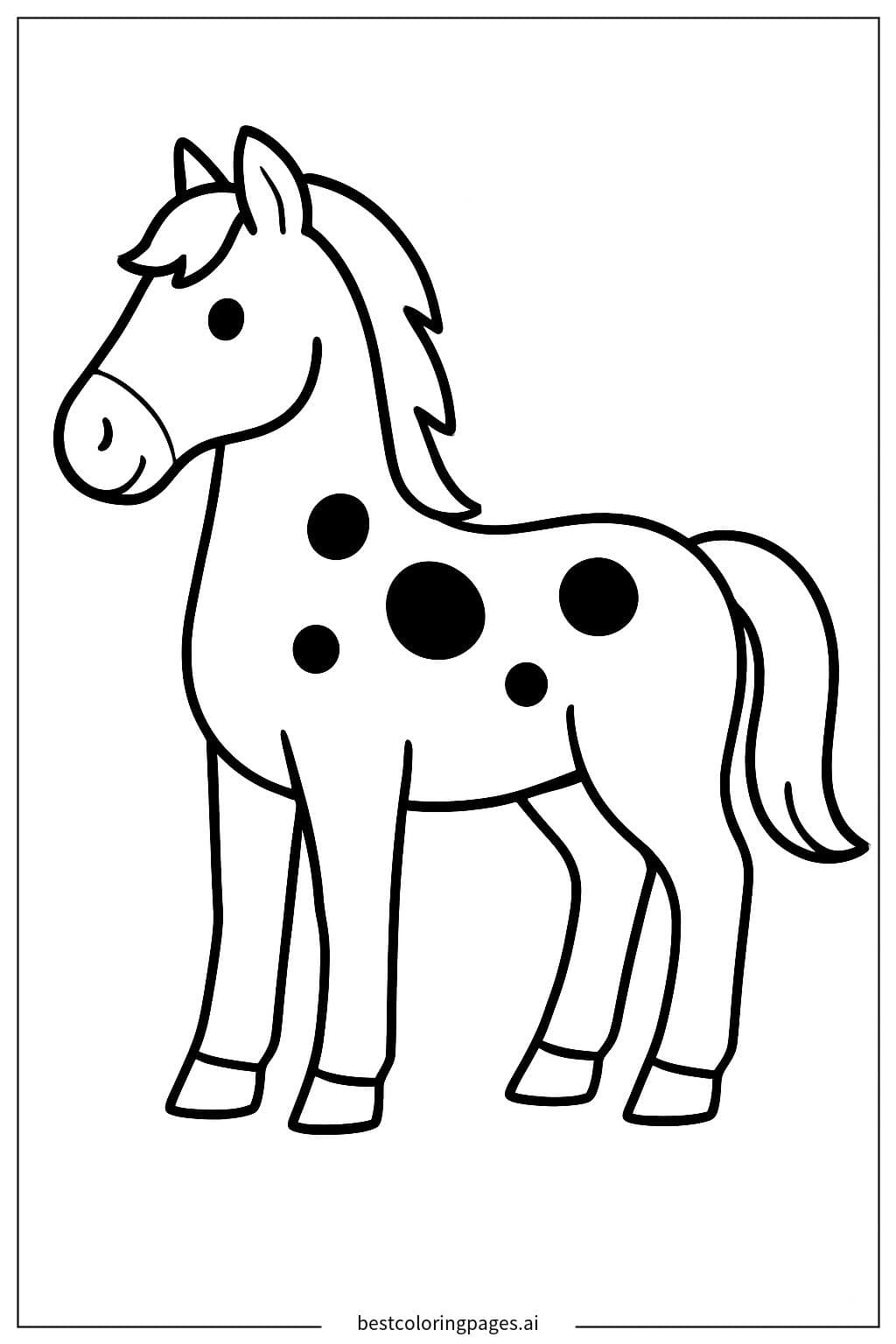 Spotted Horse Coloring Page - Free Printable | BestColoringPages AI