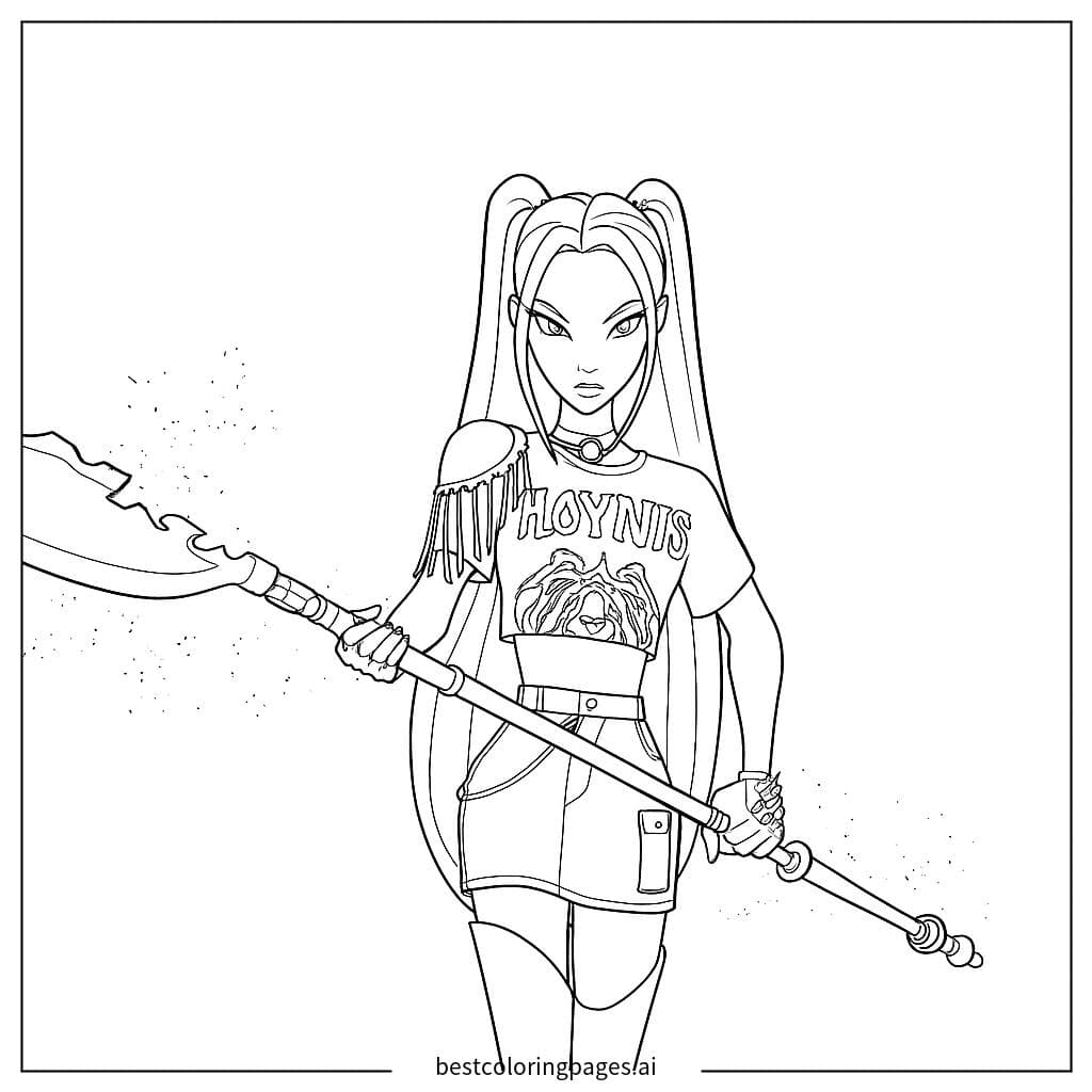 Guerrière K-pop Coloriages - Gratuit Imprimable | BestColoringPages AI