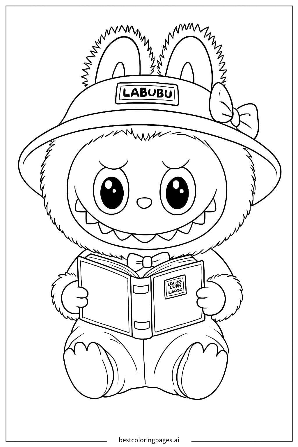 Labubu Reading Adventure Coloring Page - Free Printable ...