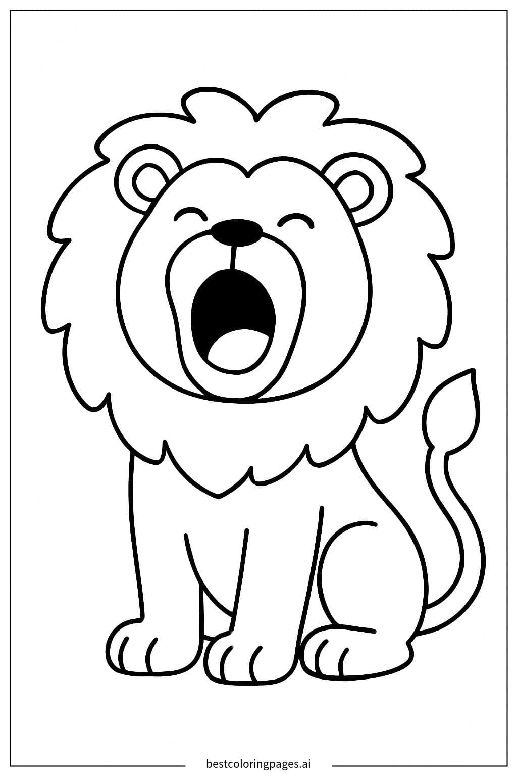 Majestic Roaring Lion Coloring Page - Free Printable | BestColoringPages AI