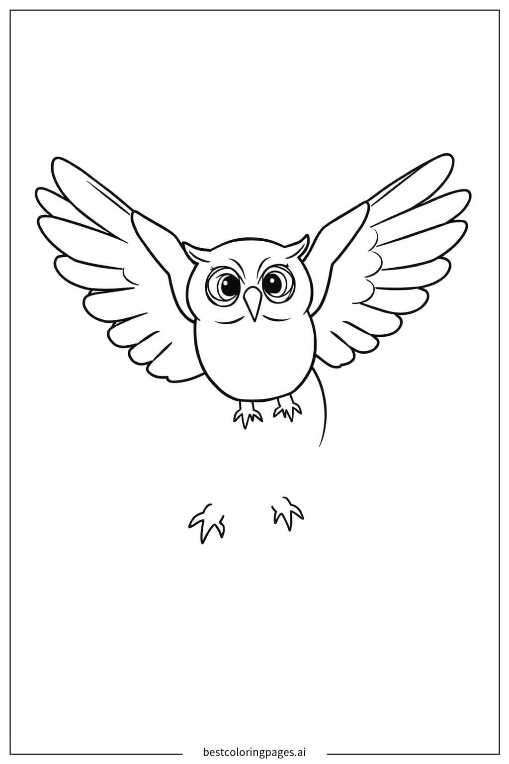Majestic Owl with Wings Spread Wide Coloring Page - Free Printable ...