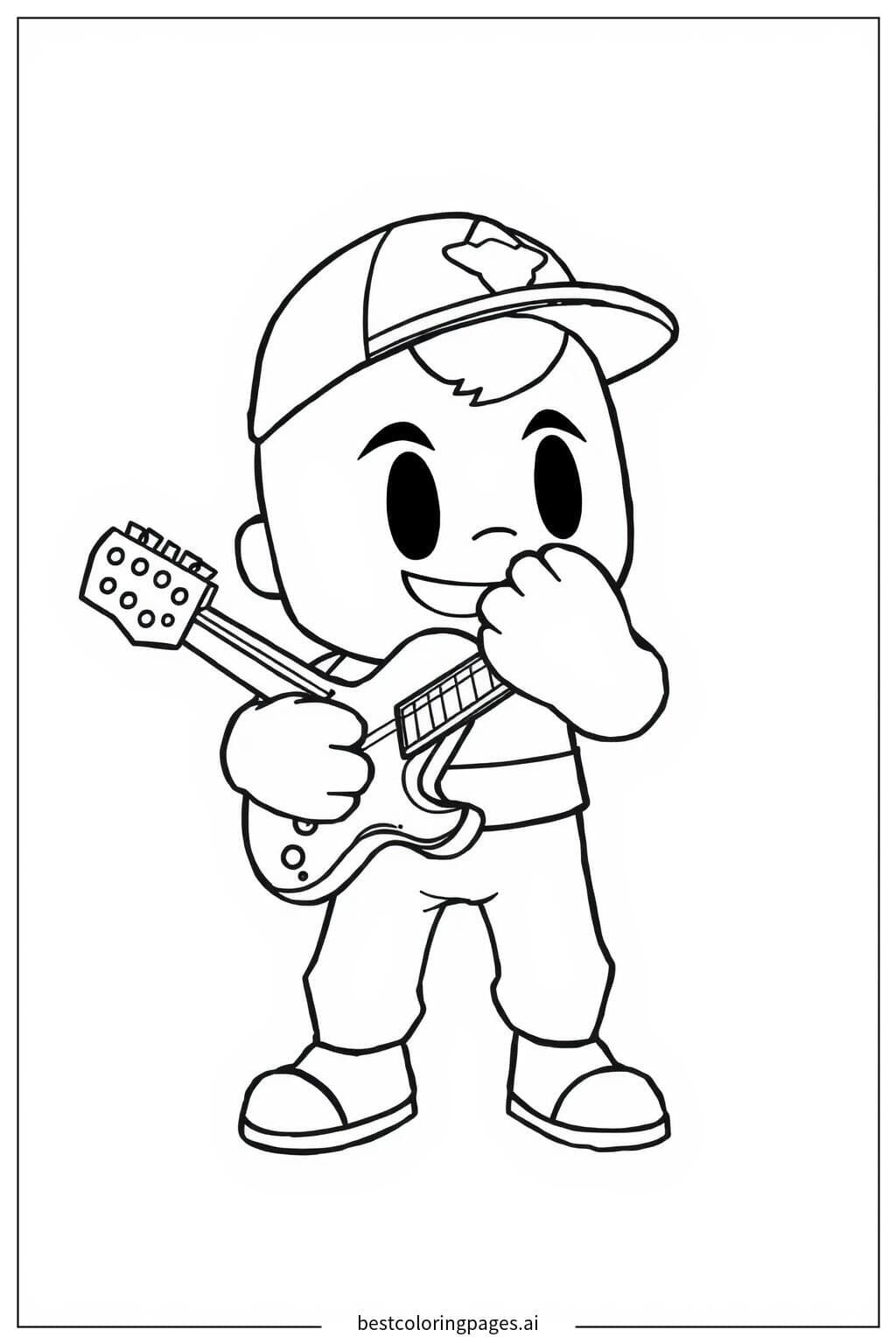 Poco Playing His Guitar - Brawl Stars Coloring Page Coloring Page ...