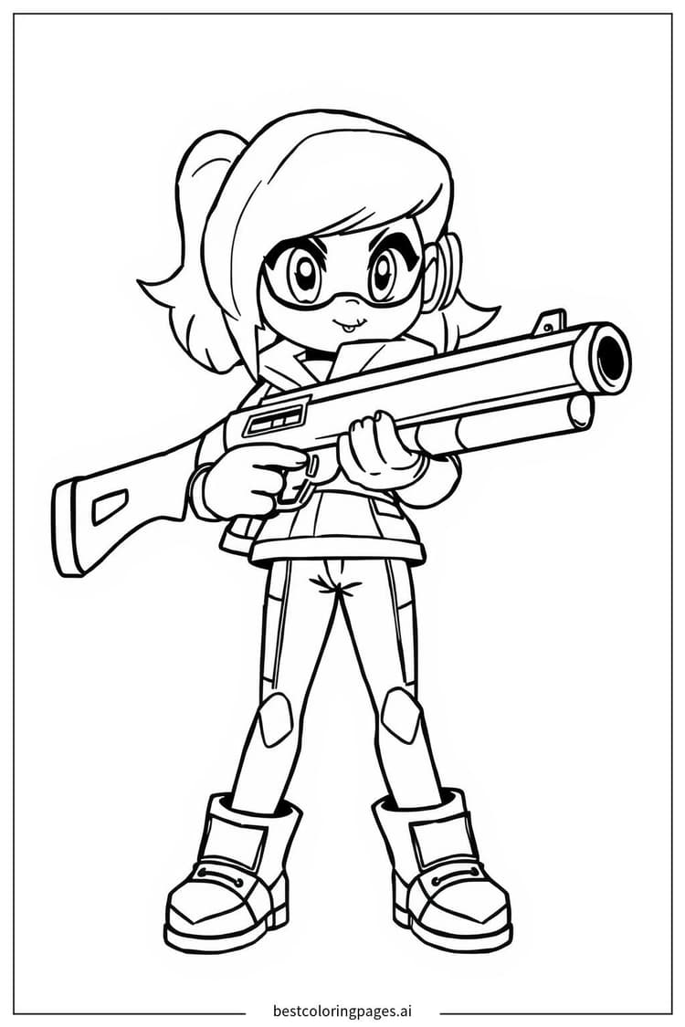 Shelly with Her Shotgun - Brawl Stars Coloring Page Coloring Page ...