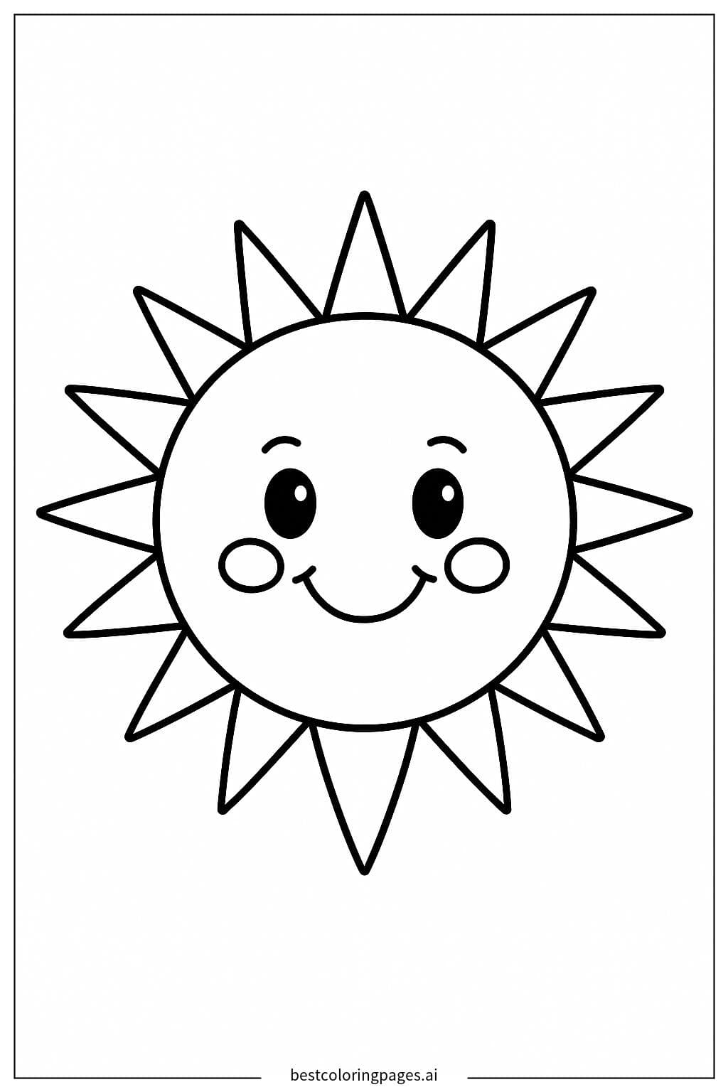 Cheerful Sun with Radiant Rays Coloring Page - Free Printable ...