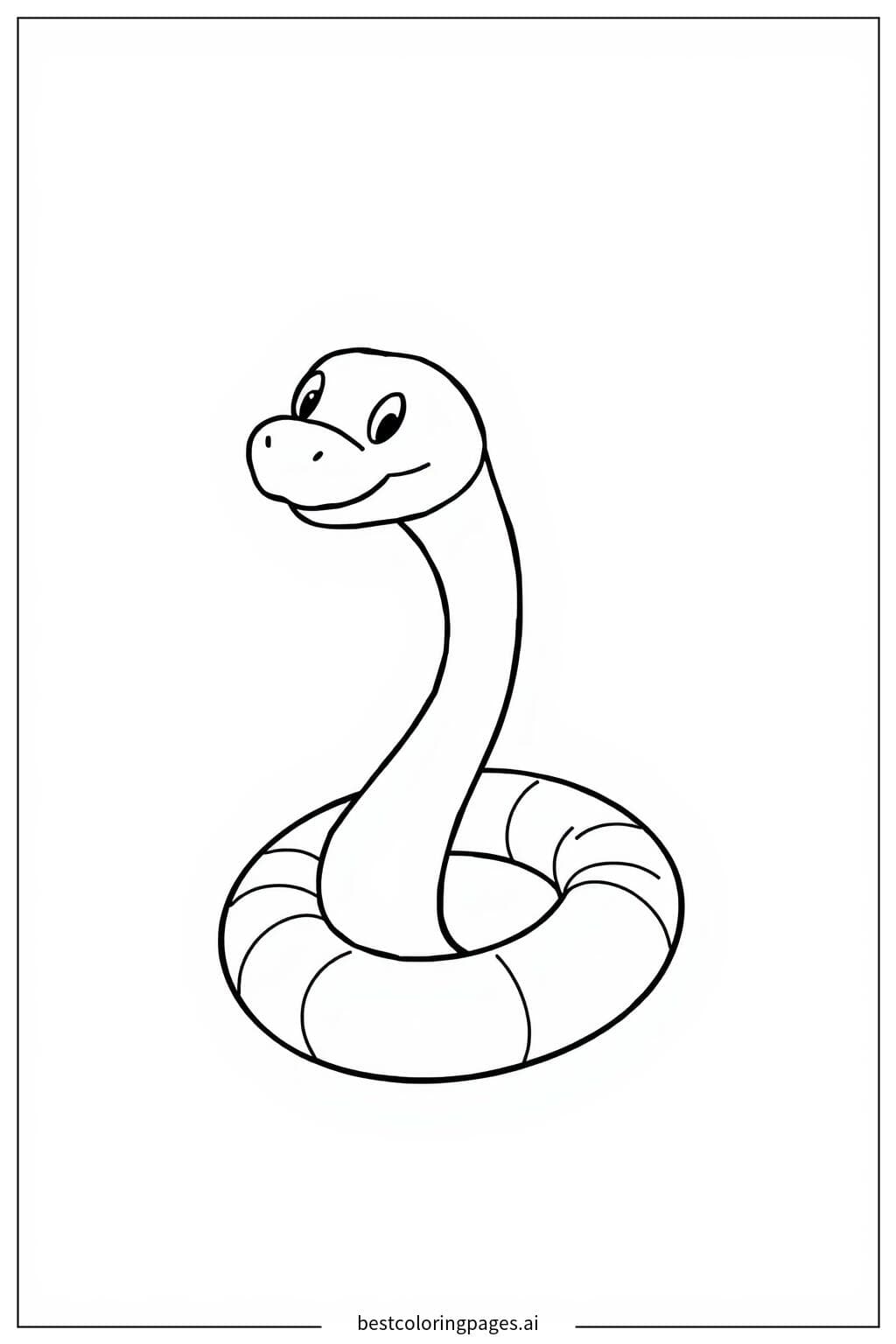 Snake Coiled Up Coloring Pages - Free Printable