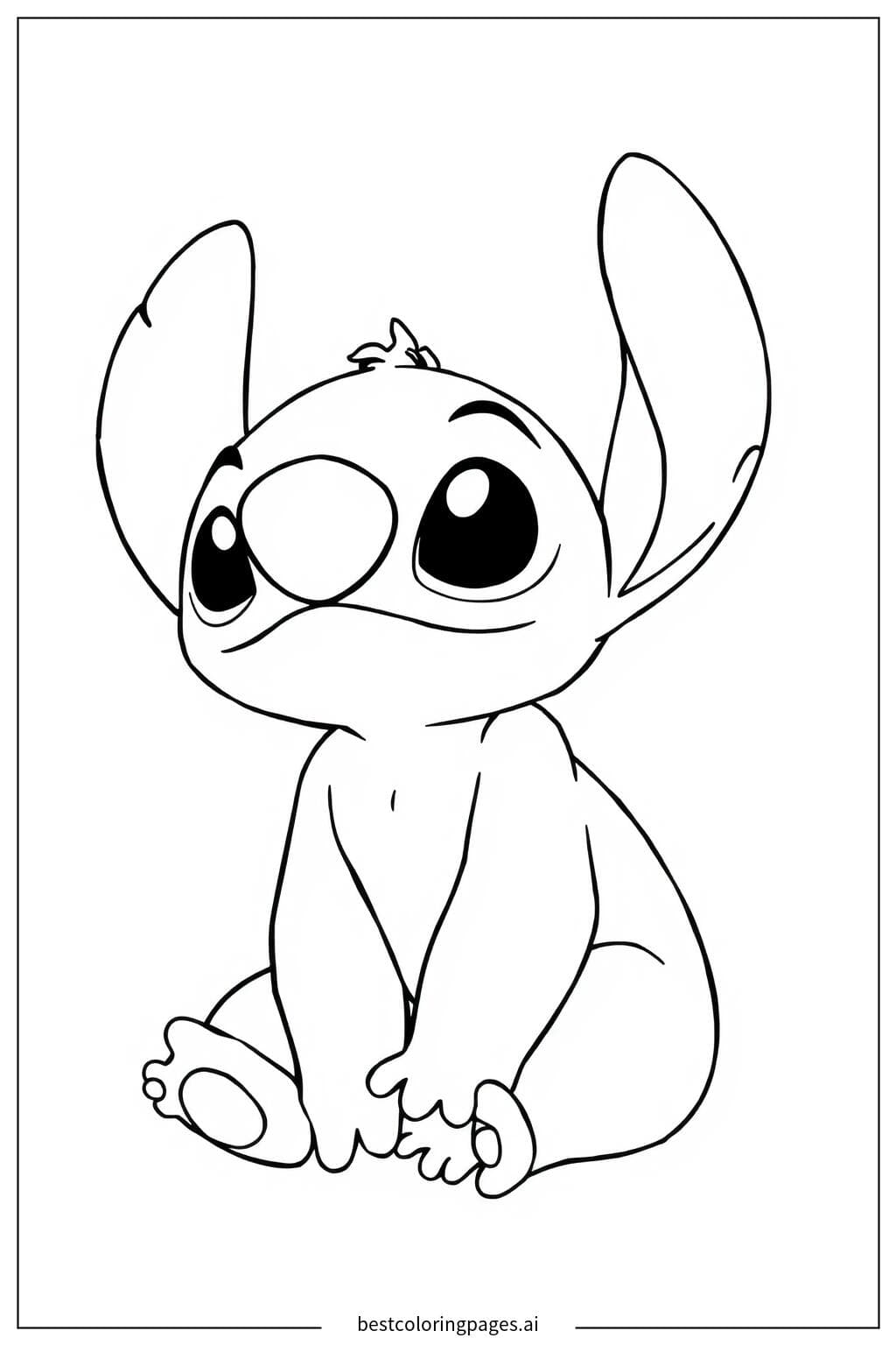 Stitch Sentado Dibujos para Colorear - Gratis Imprimible ...
