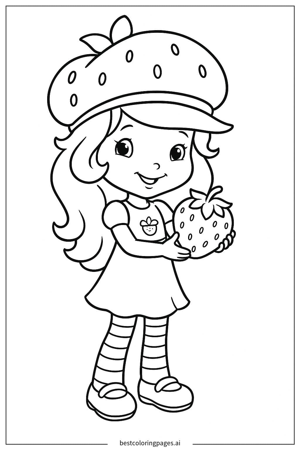 Strawberry Shortcake de Pie Dibujos para Colorear - Gratis Imprimible | BestColoringPages AI
