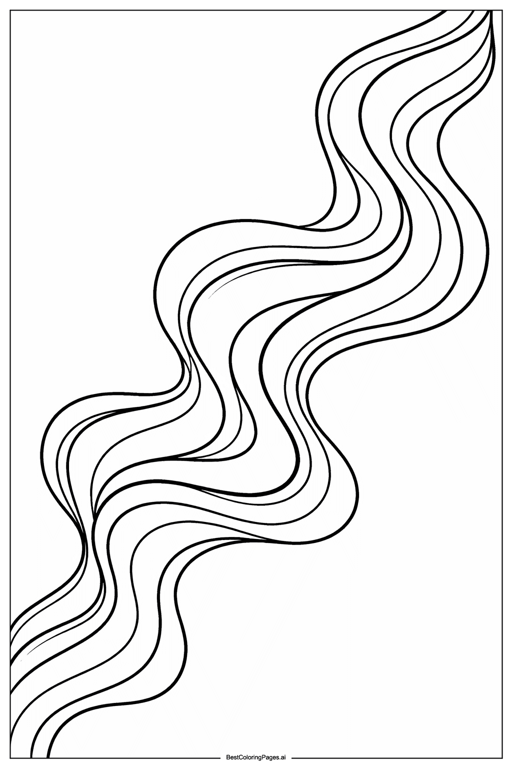 Abstract wavy lines Coloring Page - Free Printable | BestColoringPages AI