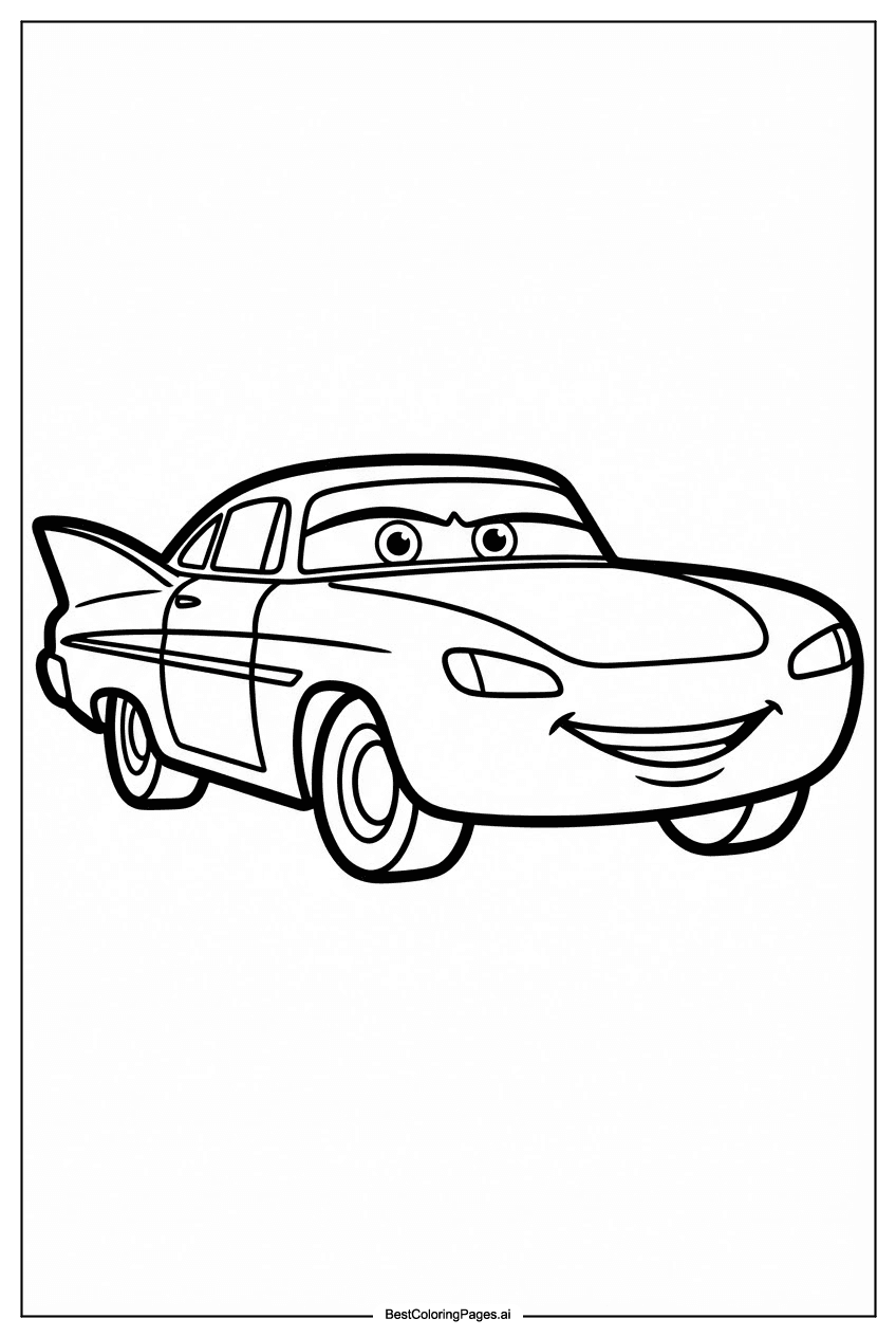 Disney Cars Flo Coloring Page - Free Printable | BestColoringPages AI