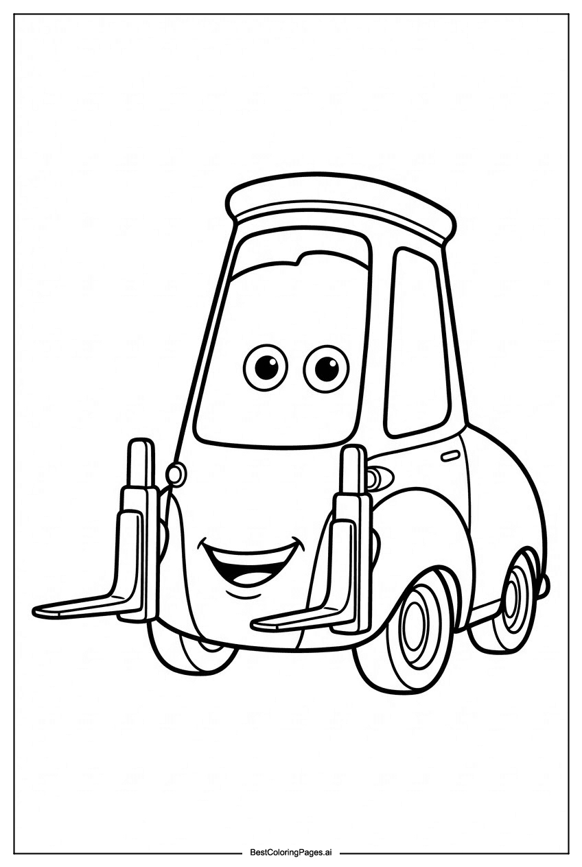 Disney Cars Guido Coloring Page - Free Printable | BestColoringPages AI