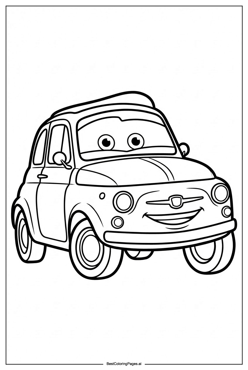 Disney Cars Luigi Coloring Page - Free Printable | BestColoringPages AI