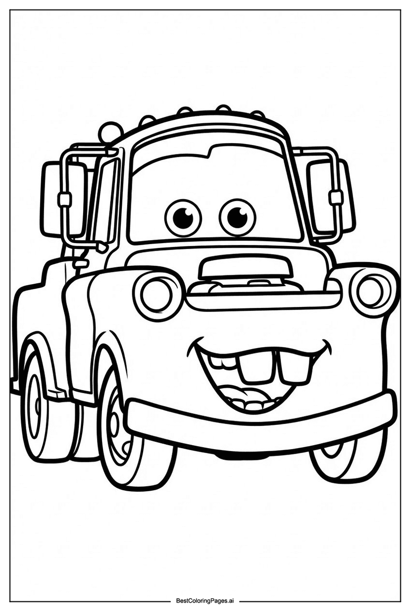 Disney Cars Mater Coloring Page - Free Printable | BestColoringPages AI