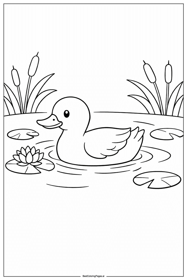 Bebek Berenang di Kolam Halaman Mewarnai - Gratis Cetak ...