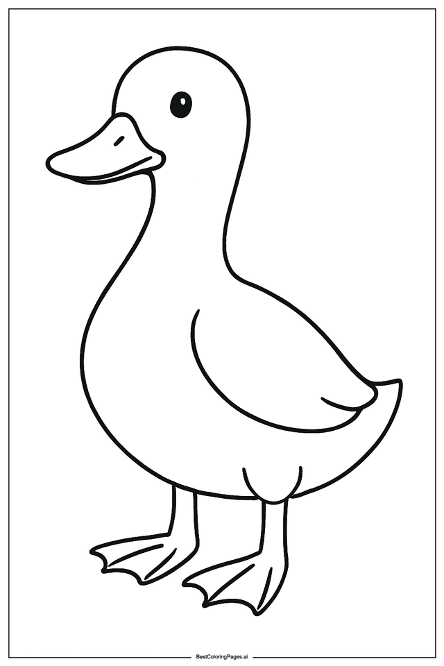 Stehende Ente Ausmalbilder - Kostenlos Druckbar | BestColoringPages AI