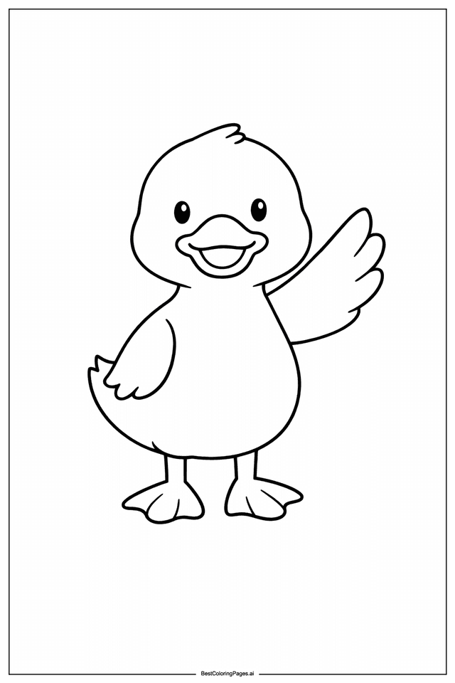 duck waving Coloring Page - Free Printable | BestColoringPages AI