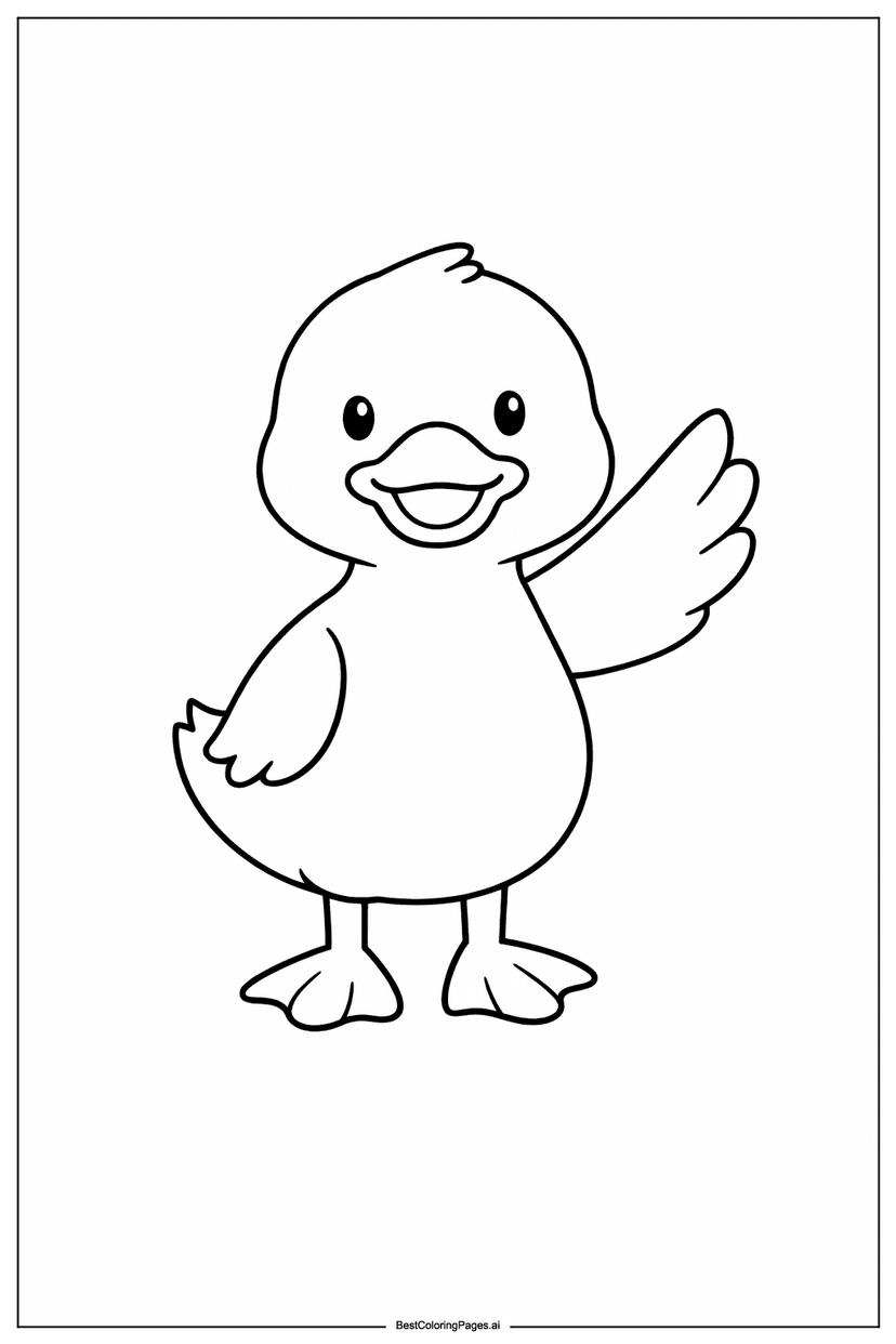 duck waving Coloring Page - Free Printable | BestColoringPages AI