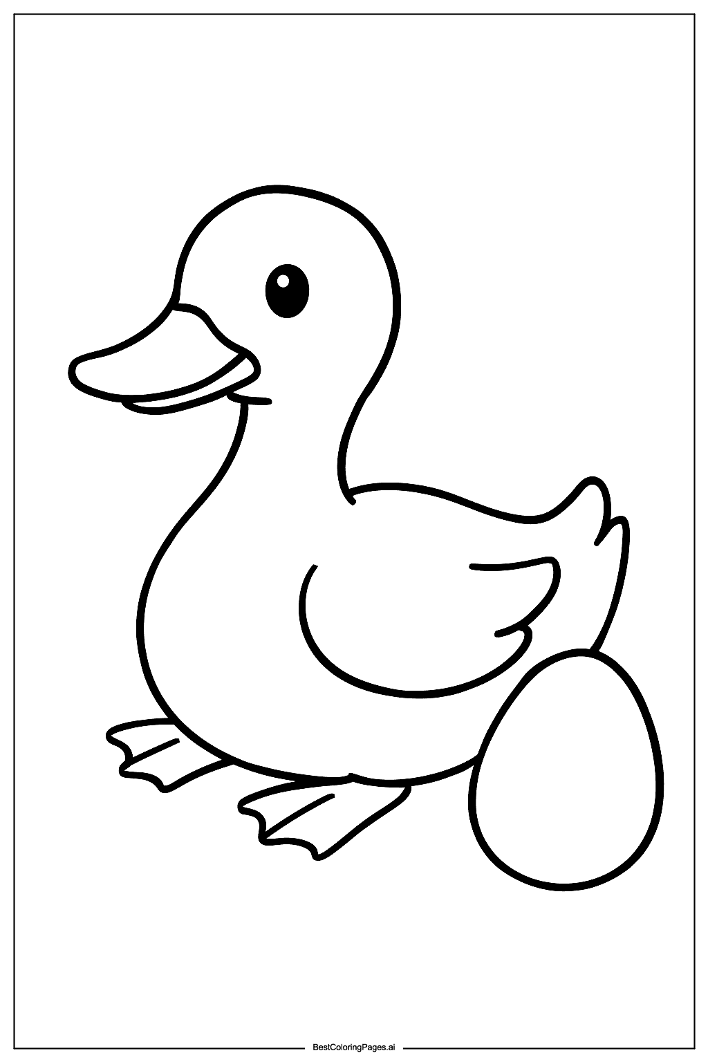 Ente mit Ei Ausmalbilder - Kostenlos Druckbar | BestColoringPages AI