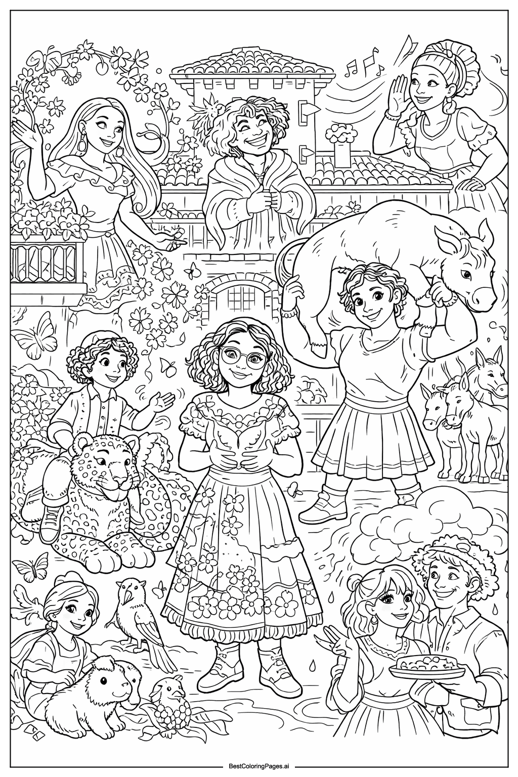 Encanto magical powers scene Coloring Page - Free Printable ...