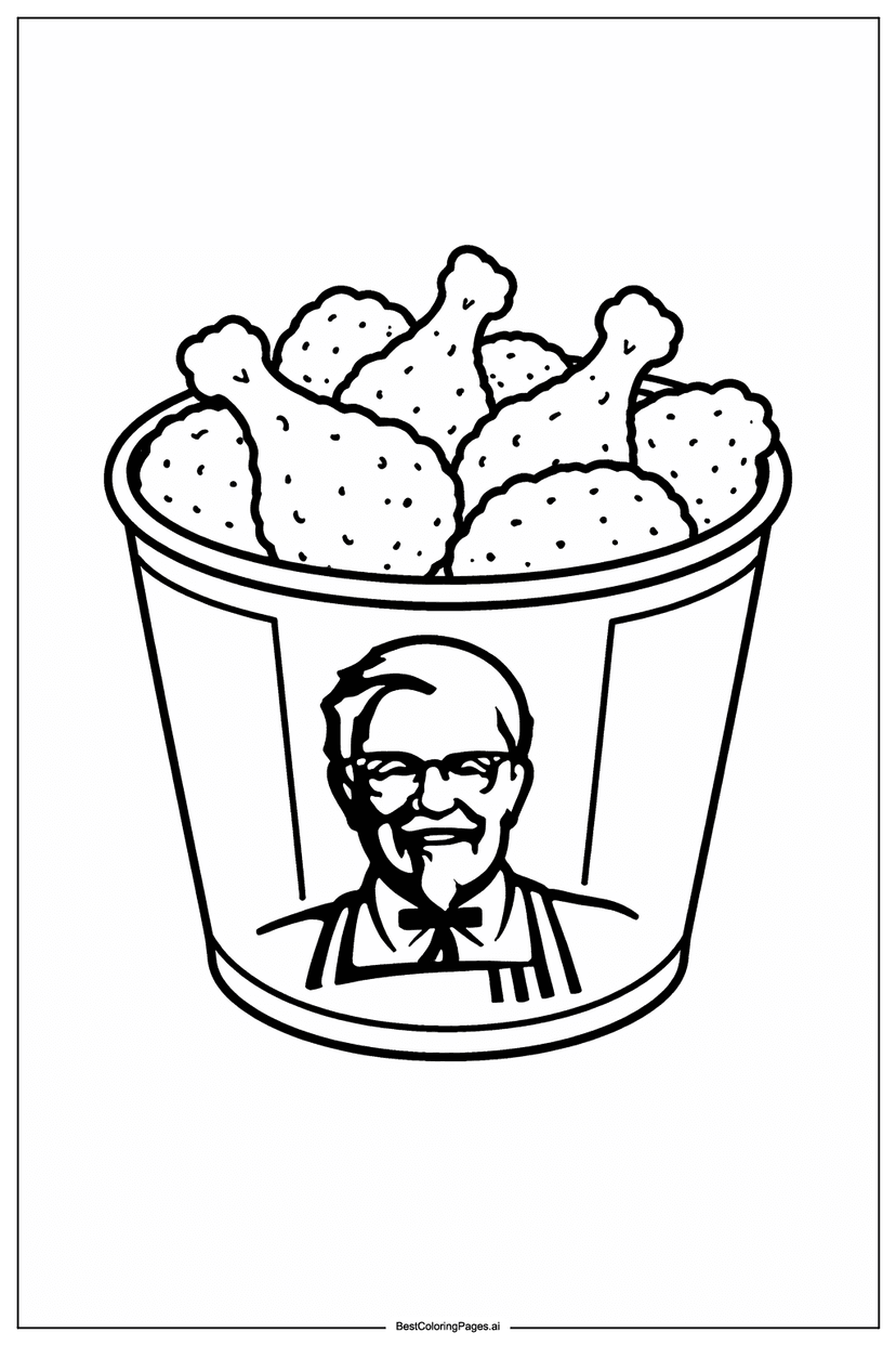 KFC bucket of chicken Coloring Page - Free Printable | BestColoringPages AI