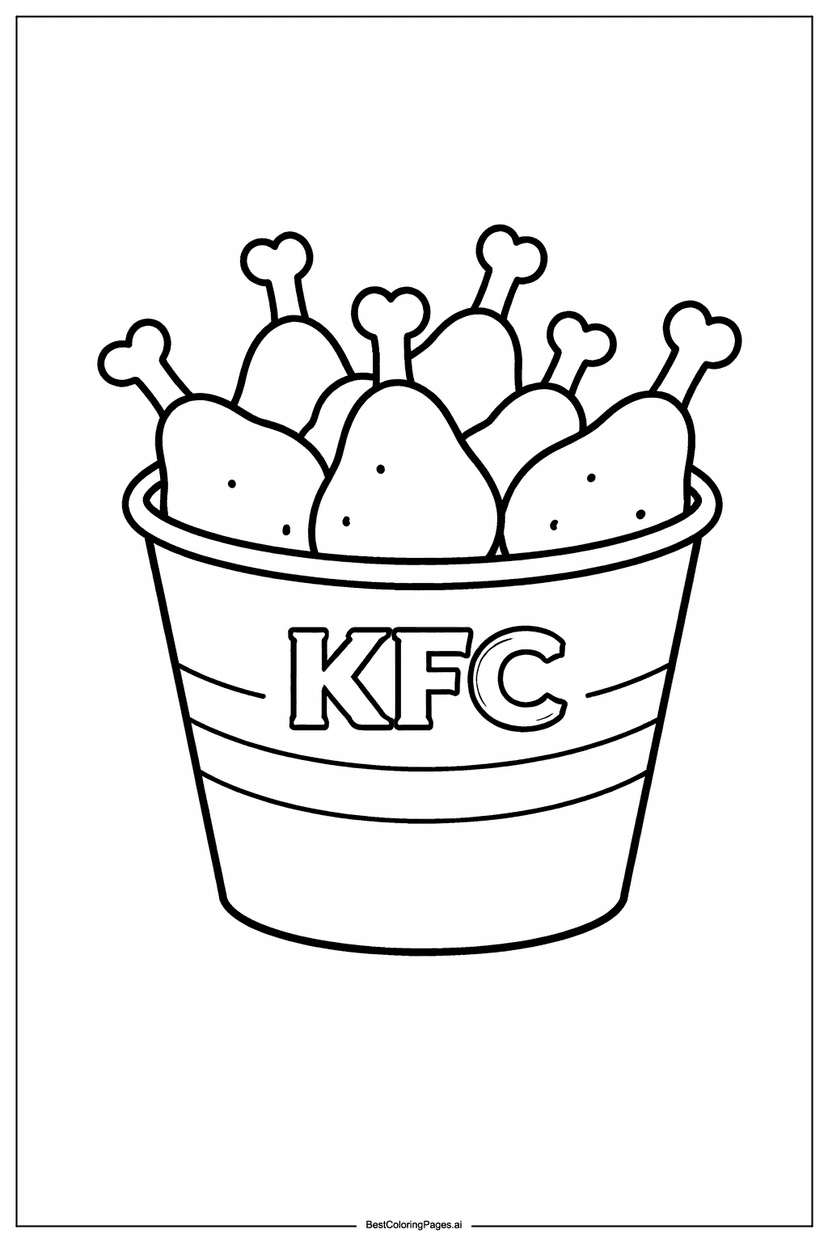 Cubo de Pollo KFC Dibujos para Colorear - Gratis Imprimible ...