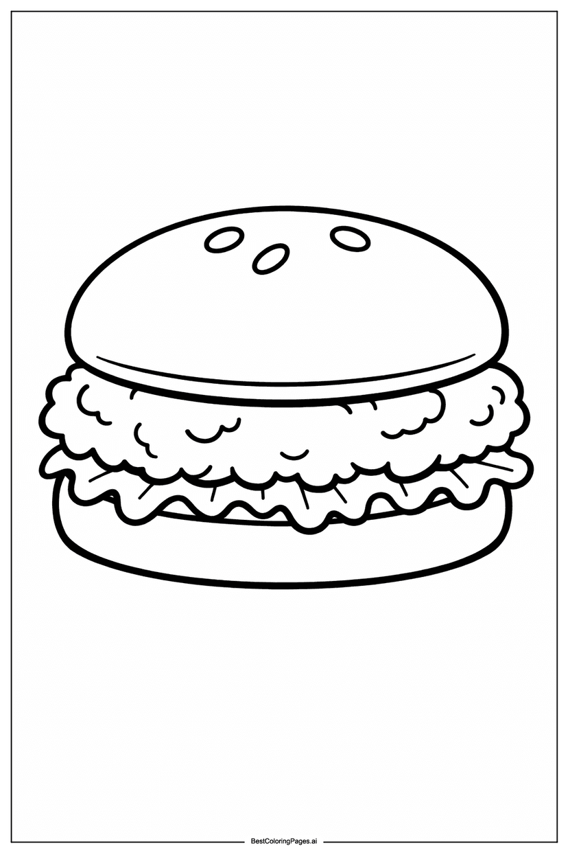 KFC burger Coloring Page - Free Printable | BestColoringPages AI