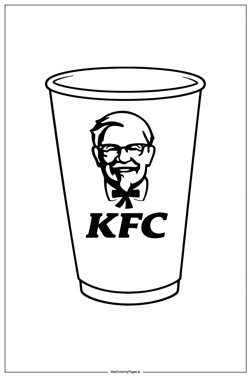 KFC logo on cup Coloring Page - Free Printable | BestColoringPages AI