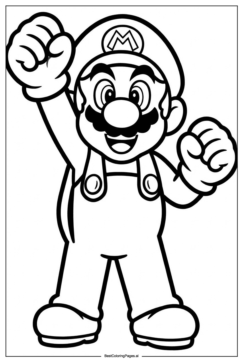 Mario célèbre la victoire Coloriages - Gratuit Imprimable ...