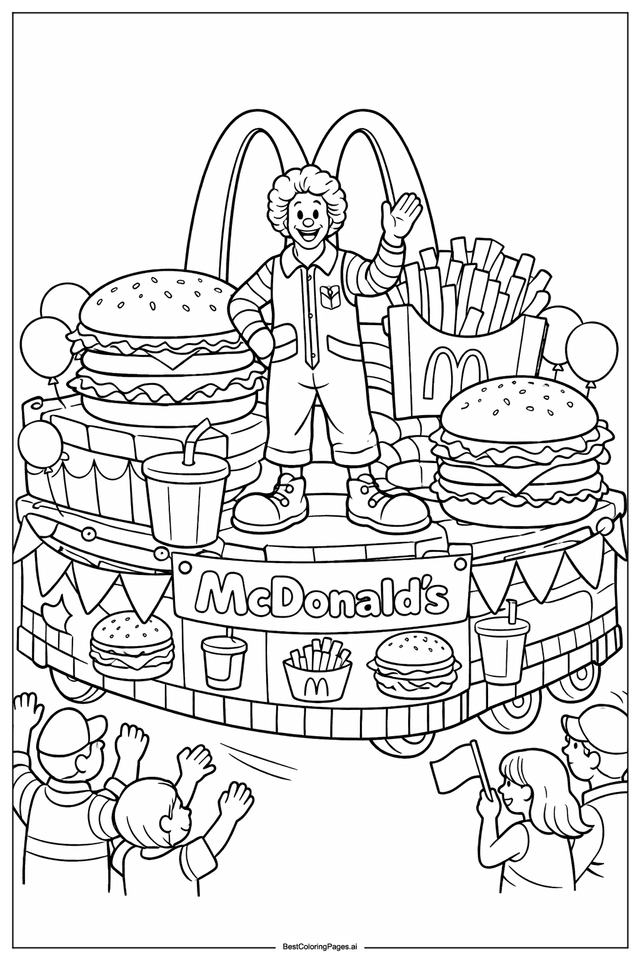 McDonald’s Parade Float Coloring Page - Free Printable ...