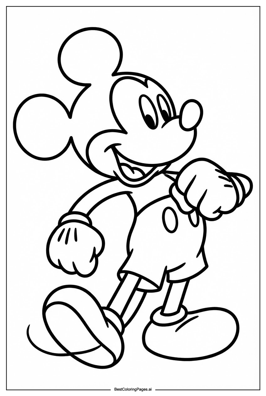 Mickey mouse dancing Coloring Page - Free Printable | BestColoringPages AI