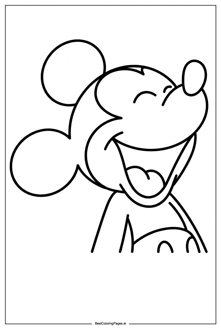 Mickey mouse laughing Coloring Page - Free Printable | BestColoringPages AI