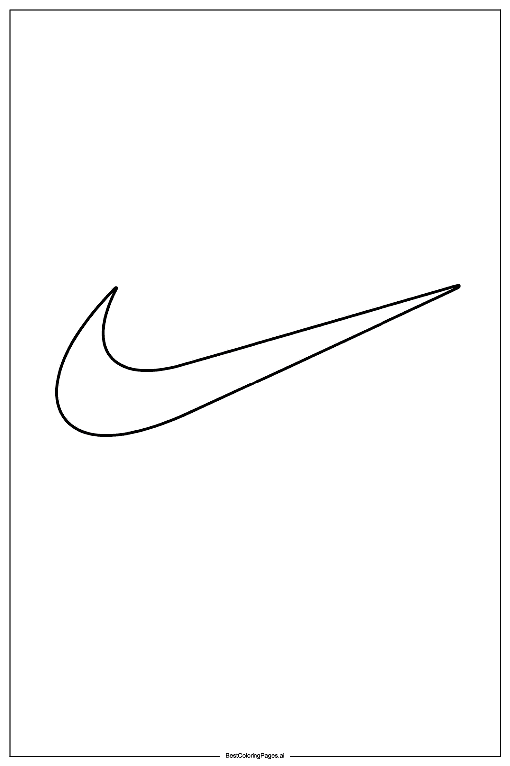 Nike logo outline Coloring Page - Free Printable | BestColoringPages AI