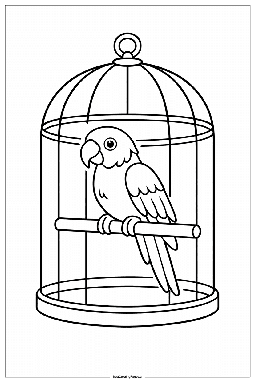 Un perroquet dans sa cage Coloriages - Gratuit Imprimable ...