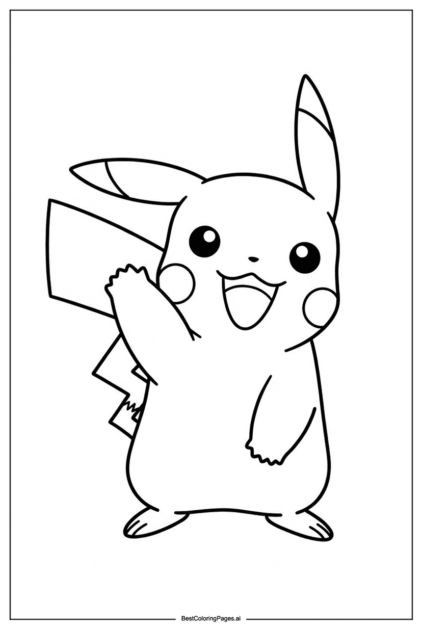 Pokemon waving hand Coloring Page - Free Printable | BestColoringPages AI