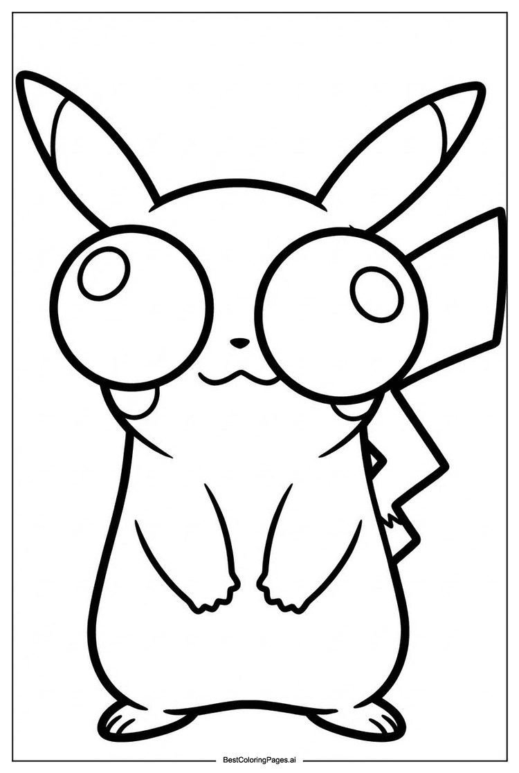 Pokemon with big eyes Coloring Page - Free Printable | BestColoringPages AI
