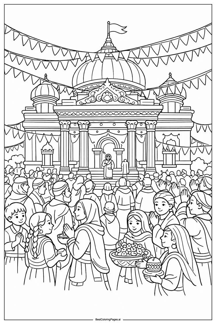 religion festival gathering Coloring Page - Free Printable ...