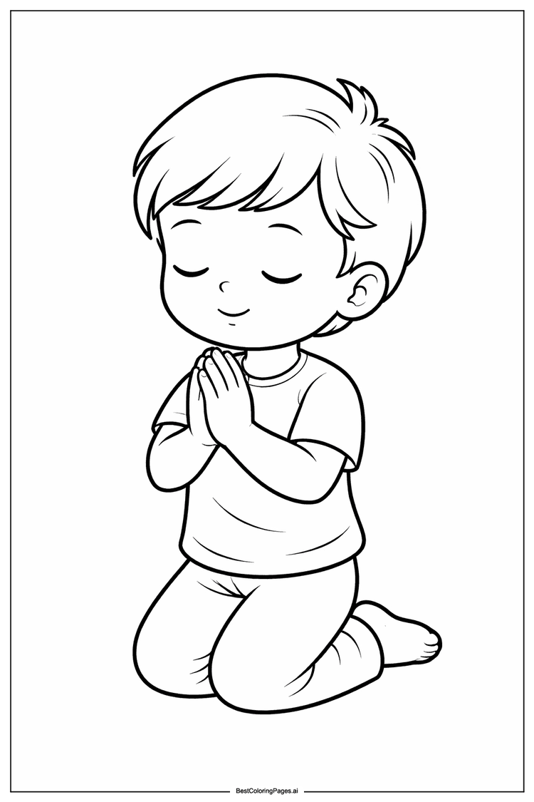 religion praying child Coloring Page - Free Printable ...