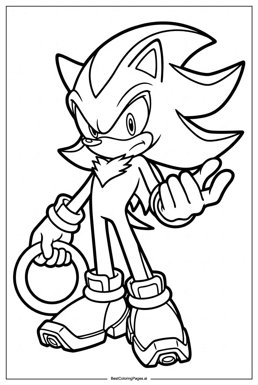 Shadow the hedgehog holding ring Coloring Page - Free Printable ...