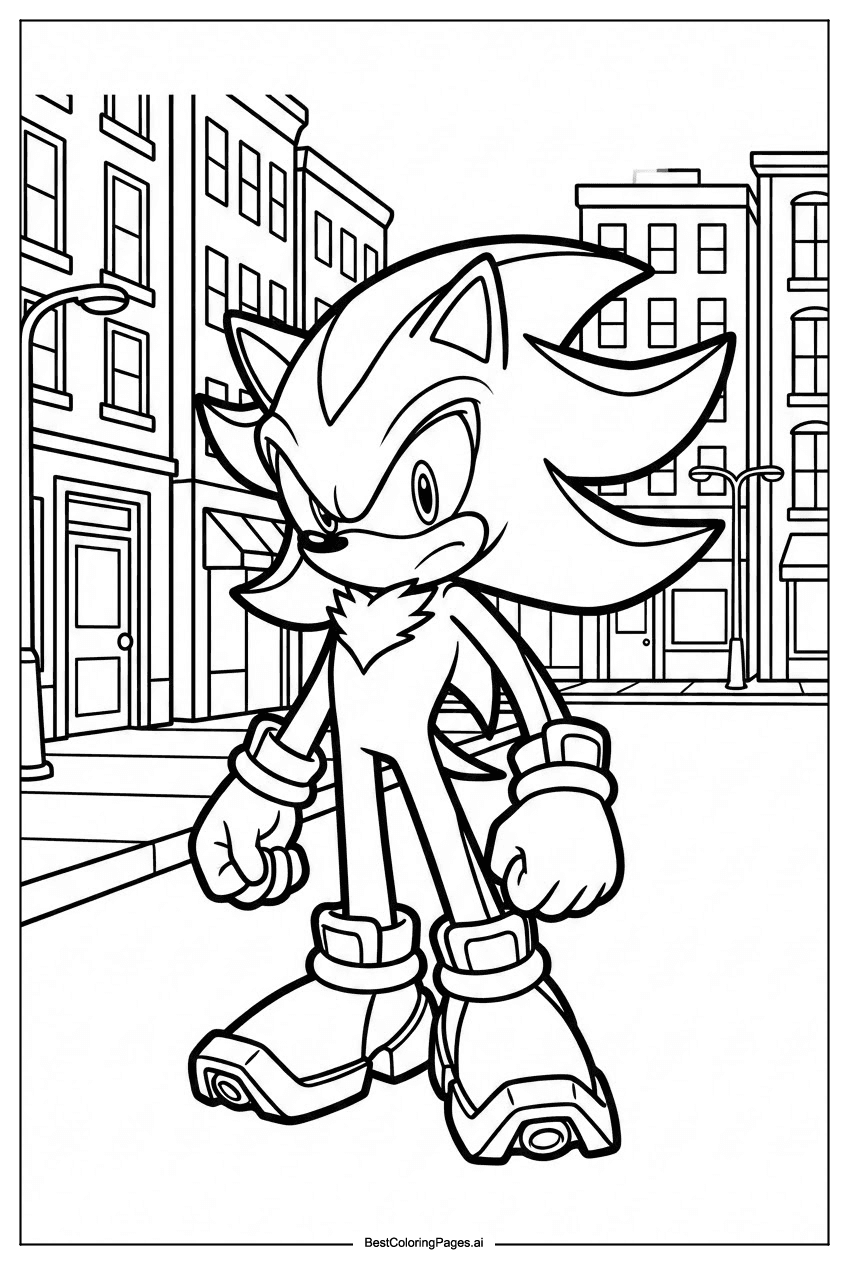 Shadow le hérisson dans la ville Coloriages - Gratuit Imprimable ...