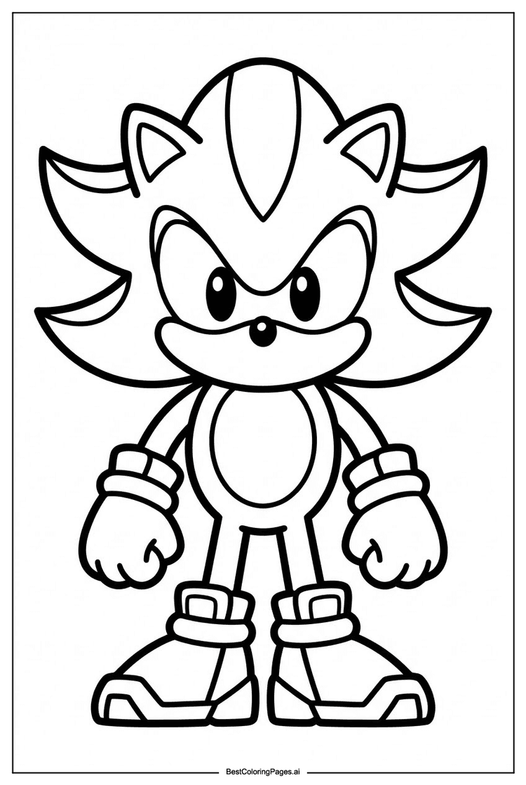 Shadow the Hedgehog đang đứng hiên ngang Trang tô màu - In miễn phí ...
