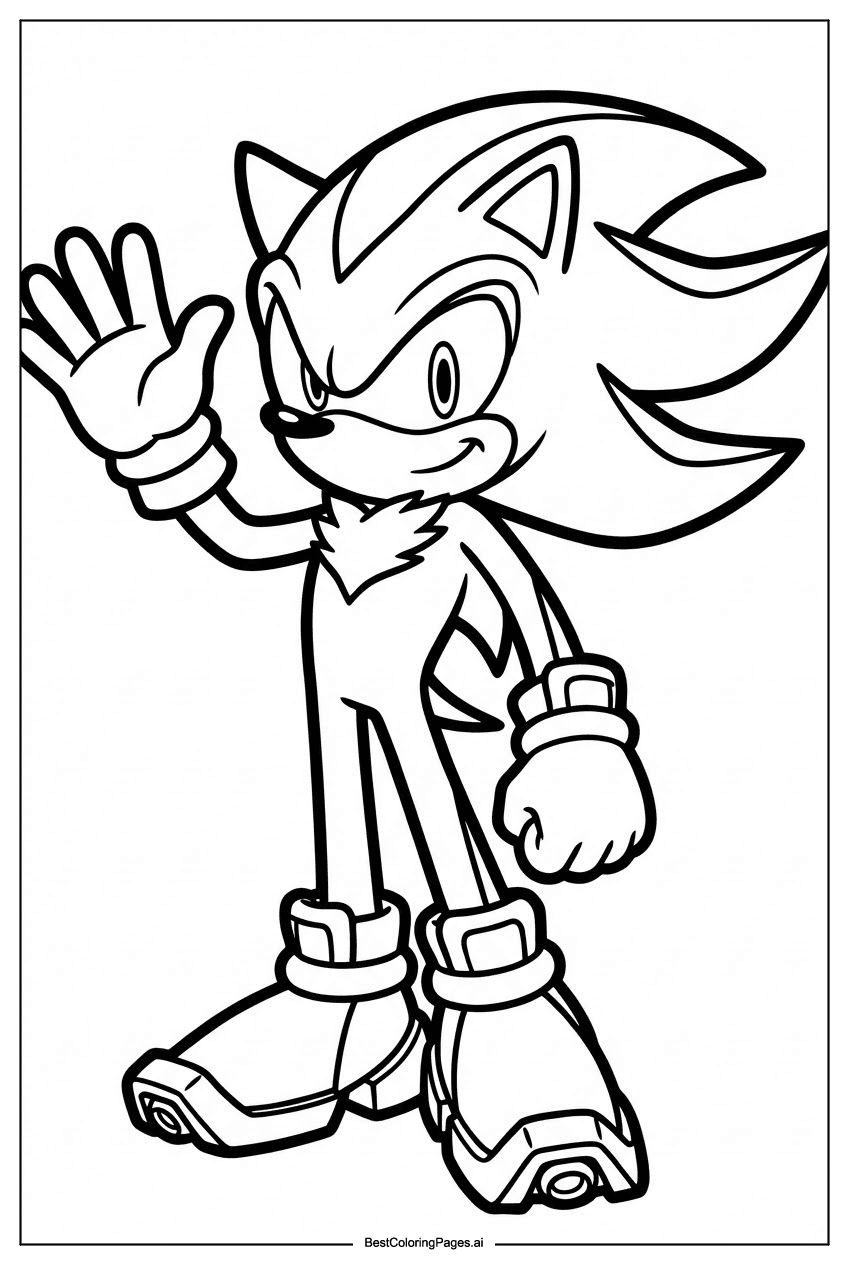 Shadow el Erizo saludando Dibujos para Colorear - Gratis Imprimible ...