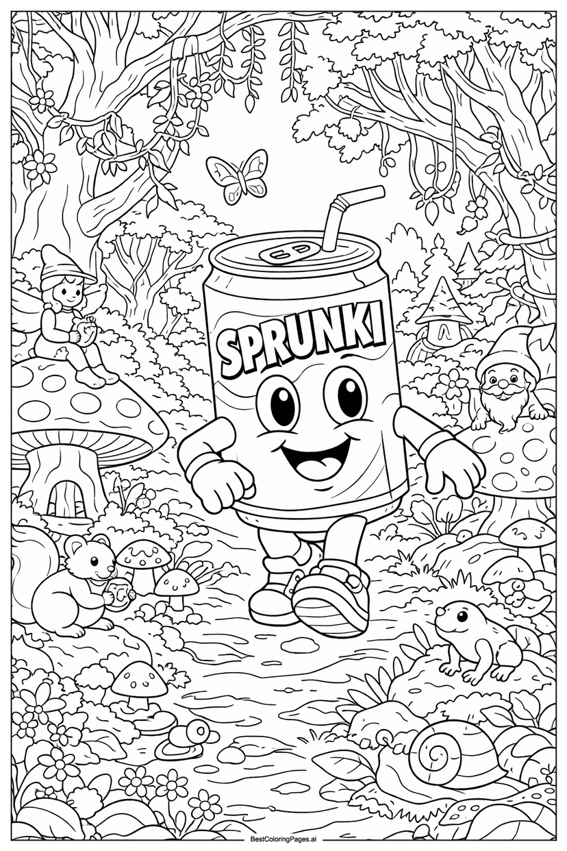 Sprunki exploring a magical forest Coloring Page - Free Printable ...